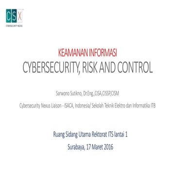 Keamanan informasi cybersecurity risk opportunity and control ...