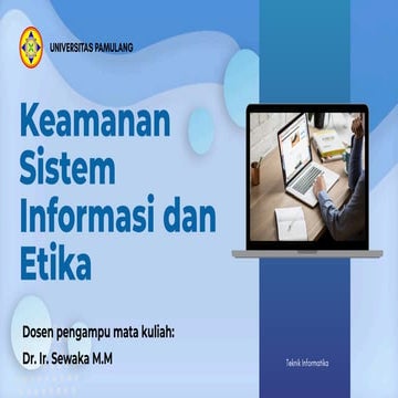PPT - Keamanan Sistem Informasi dan Etika | PDF