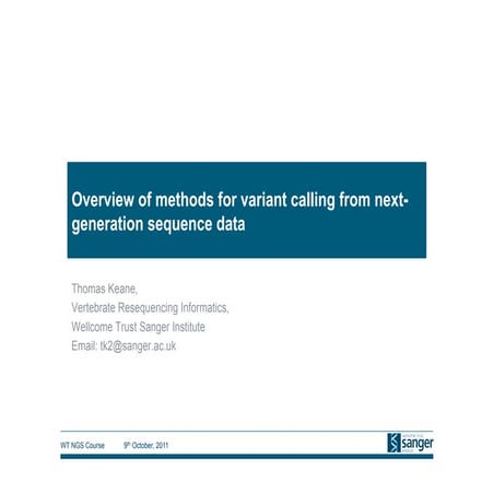 Overview Of Methods For Variant Calling From Next Generation Sequence 6368