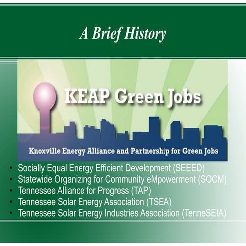 Keap Green Jobs - A Brief History | PDF