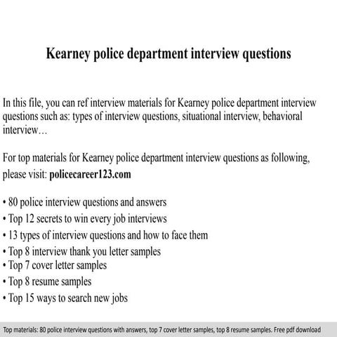 Kearney police department interview questions | PPTX