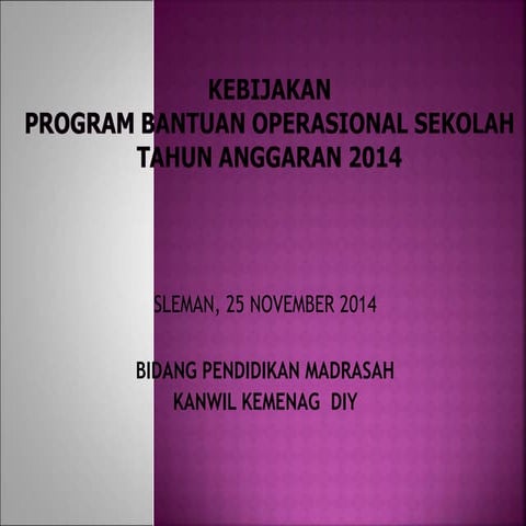 Kebijakan Bantuan Operasional Sekolah 2014 | PPTX