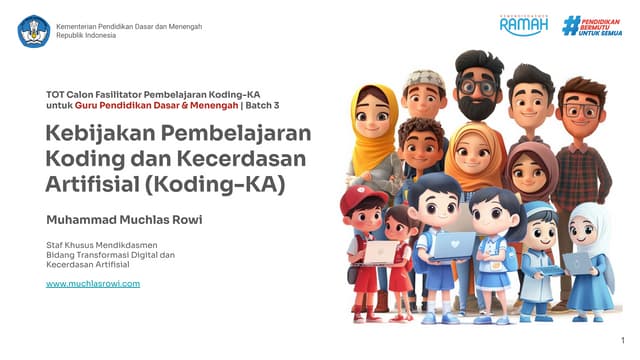 PPT MATERI KODING DAN KECERDASAN ARTIFISIAL UNTUK PEMBELAJARAN | PPTX