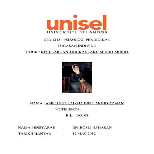 Kecelaruan Tingkahlaku Kanak-Kanak | DOCX