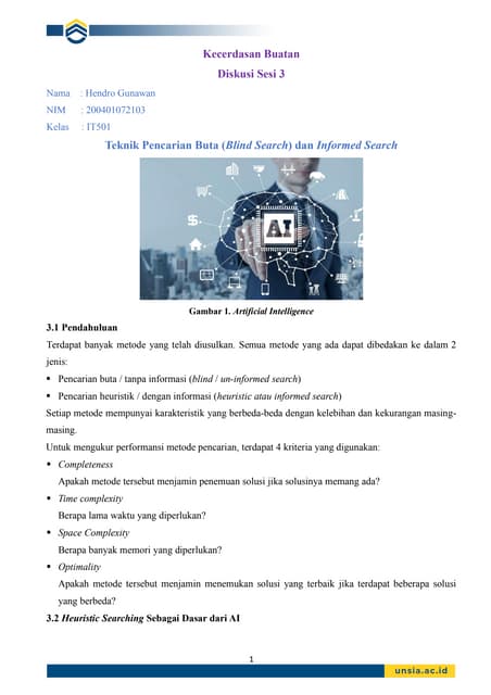 Pertemuan 04 Teknik Pencarian (Search) | PDF