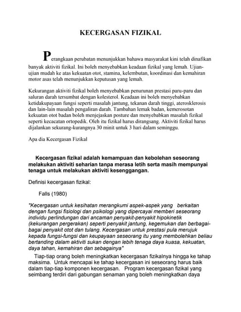 Sains Sukan STPM: Kecergasan fizikal | PPTX