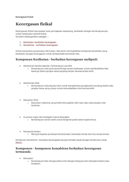 Nota kecergasan fizikal form 4 | DOC
