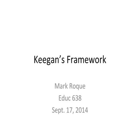 Keegan’s framework.MR.fall14 | PPT