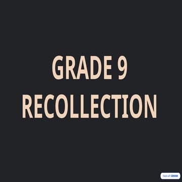 A Grade 8 Recollection with the theme Keep Moving | PPTX
