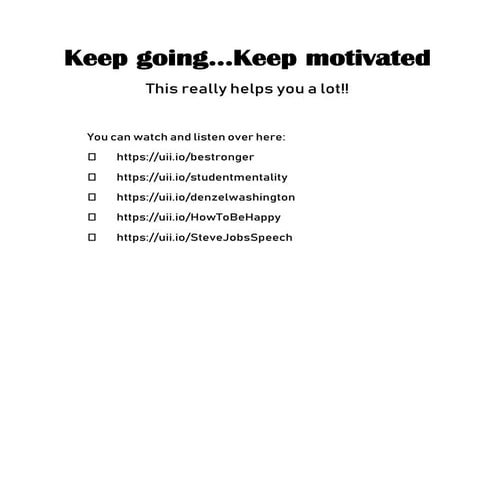 Keep going...Keep motivated | PDF