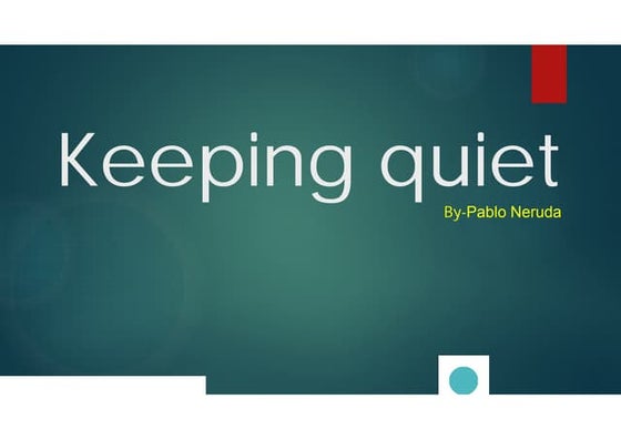 Keeping quiet | PPT