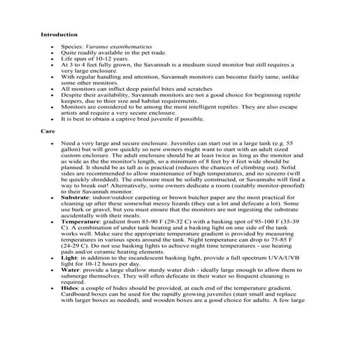 Keeping savannah monitors as pets | PDF