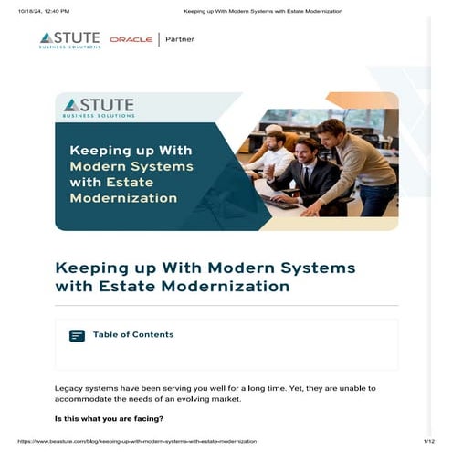 Keeping up With Modern Systems with IT Estate Modernization - Astute ...