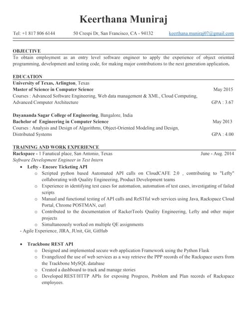Keerthana muniraj software-engineer | PDF Keerthana muniraj software-engineer | PDF