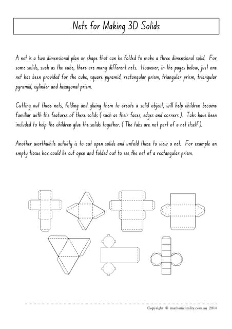 GRADE 6 NETS OF SOLID FIGURES, DEFINITION, AND REAL-LIFE EXAMPLES | PPTX