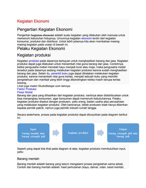 POWER POINT KEGIATAN EKONOMI kelas 10 SMA | PPTX