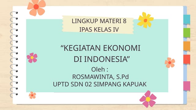 PPT Kegiatan Ekonomi masyarakat. ke,as 7 pelajaran ips | PPTX