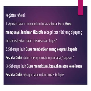 Materi Kegiatan refleksi Komunitas Belajar | PPTX
