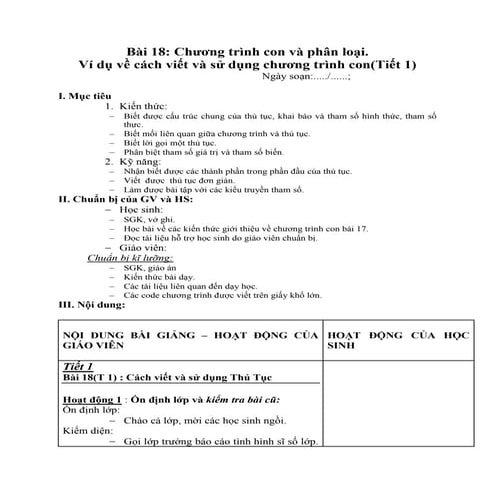 Ke hoach giang day | PDF