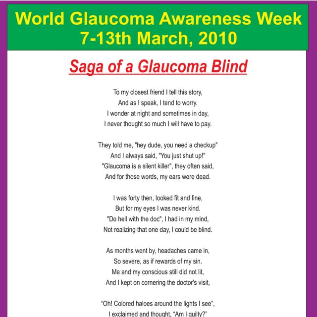 World Glaucoma Day - Kota Eye Hospital | PDF