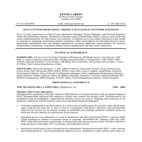 Keith Larkin Resume | DOC