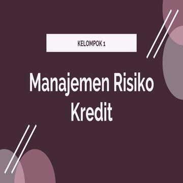 manajemen risiko kredit | PDF