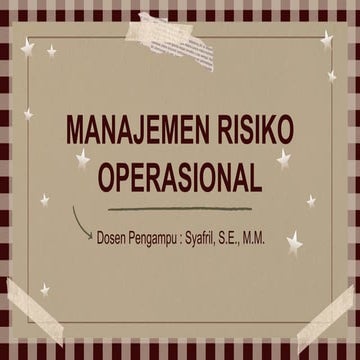 manajemen risiko operasional | PPT