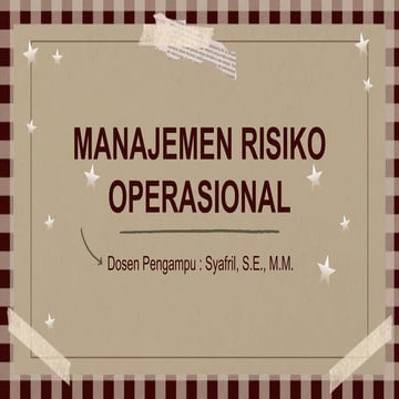 manajemen risiko operasional | PPTX