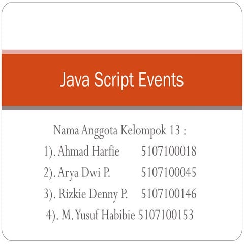 Java Script Events Ppt