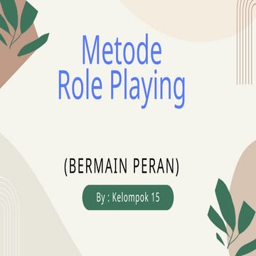 Metode Role Playing (Bermain Peran) .pptx