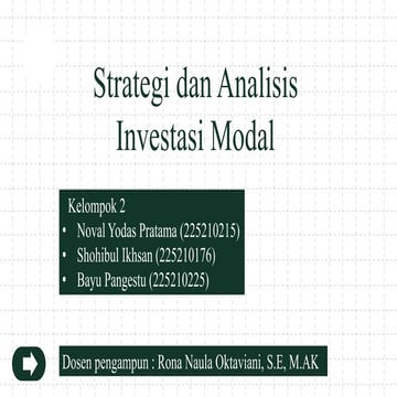 strategi investasi pasar modal manajemen keuangan | PDF