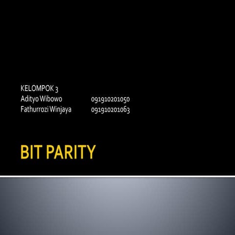 Bit Parity | PPTX
