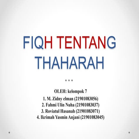 Kel 7 fiqh thaharah | PPTX