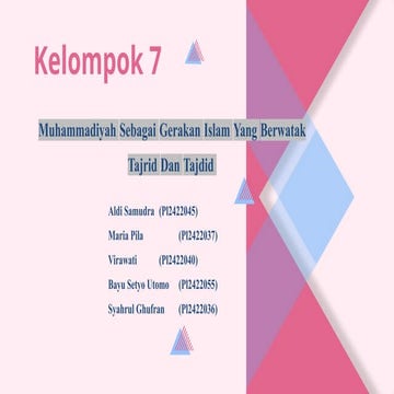 Kel 7 (muhammadiyah sebagai gerakan islam yang berwatak tajrid dan tajdid).pptx