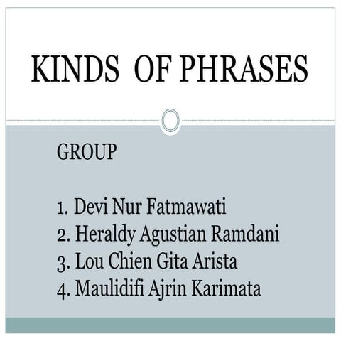 KINDS OF PHRASES | PPT
