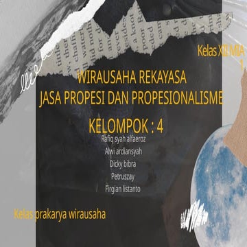 Tugas Kelompok Wirausaha Rekayasa Jasa Profesi dan Profesionalisme | PPTX
