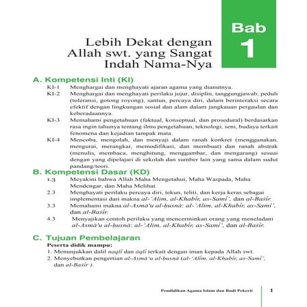 Kelas 07 SMP Pendidikan Agama Islam dan Budi Pekerti RPP Bab 1 | PDF