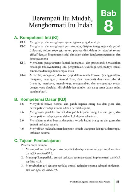 Kelas 07 SMP Pendidikan Agama Islam dan Budi Pekerti RPP Bab 3 | PDF