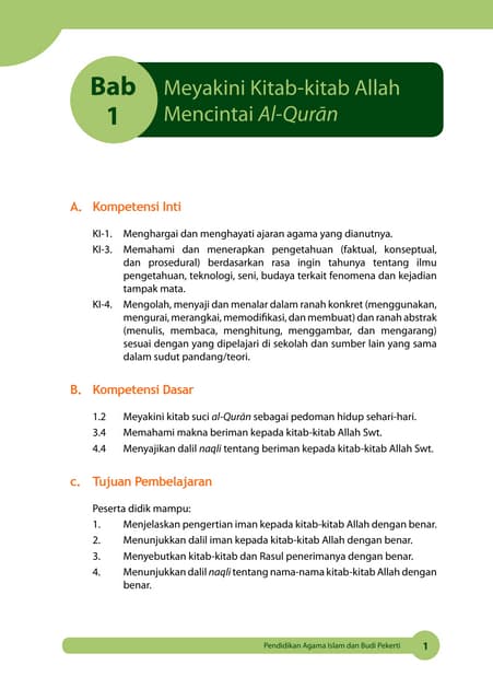 MODUL AJAR PENDIDIKAN AGAMA ISLAM (PAI) DAN BUDI PEKERTI KELAS 1 BAB 4 | PDF