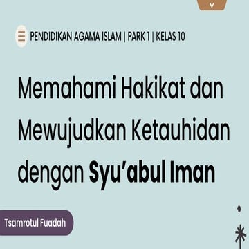 materi PAI kelas X Tentang Kompetisi dalam kebaikan dan Etos Kerja | PPTX