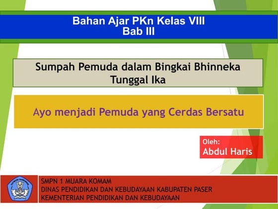 PPT Pancasila VIII Bab 5 - Pelestarian dan pemajuan Budaya Nasional.pptx