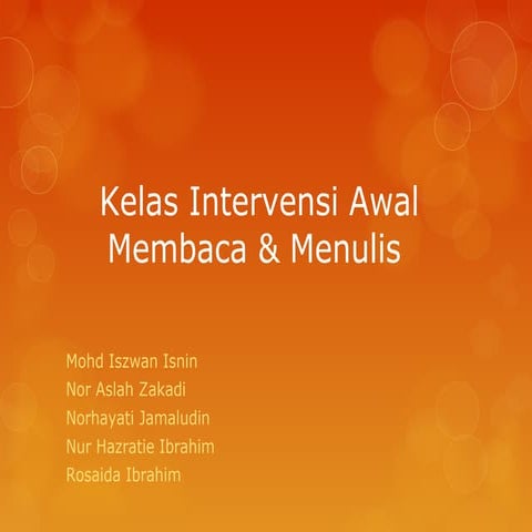 Kelas intervensi awal membaca & menulis | PPT