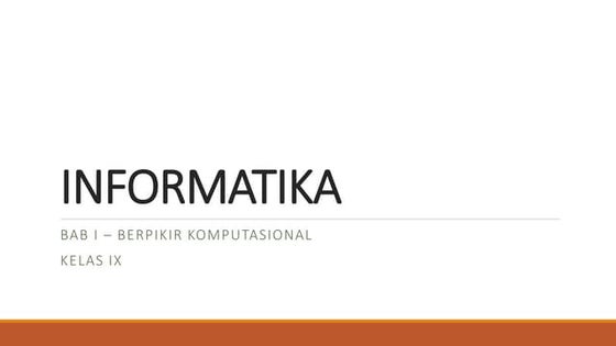 MODUL AJAR INFORMATIKA BERPIKIR KOMPUTASIONAL KELAS X SMK | PDF