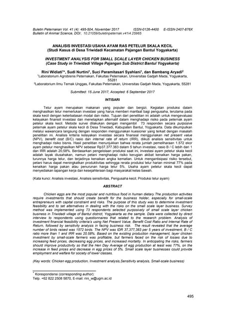 Contoh Proposal Usaha Budidaya Ayam Petelur | KEWIRAUSAHAAN | DOCX