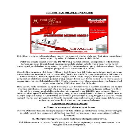 Kelebihan database oracle | PDF