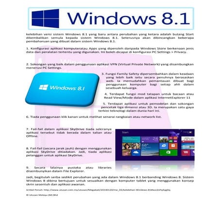 Kelebihan versi sistem windows 8 | PDF