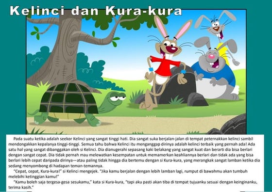 Cerita pendek kelinci dan kura | DOCX
