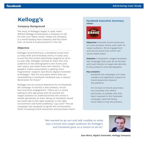Kellogg's Facebook case study | PDF