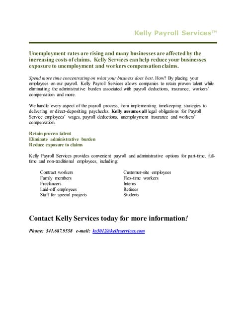 COS Payroll Brochure | PDF