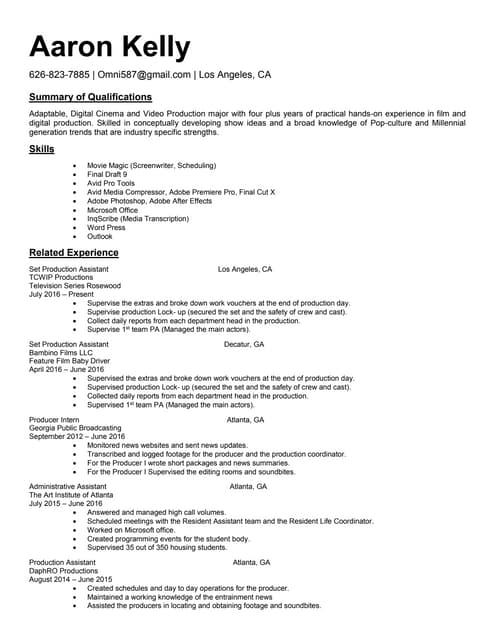DeclanPowersFilmmakingResume | PDF